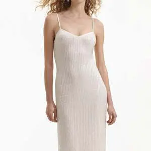 SELF-PORTRAIT Rhinestone Embellished Sleeveless Maxi Dress