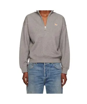 Maison Kitsuné Half-zip Sweatshirt With Fox Patch