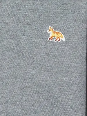 Maison Kitsuné Half-zip Sweatshirt With Fox Patch - Gray