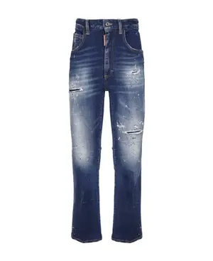 Dsquared2 High-waisted Distressed Flare Jeans - Blue