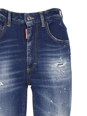 Dsquared2 High-waisted Distressed Flare Jeans - Blue