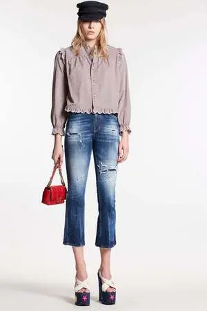Dsquared2 High-waisted Distressed Flare Jeans - Blue