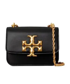 Tory Burch Eleanor Logo Plaque Small Shoulder Bag - Black