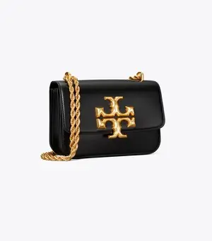 Tory Burch Eleanor Logo Plaque Small Shoulder Bag - Black