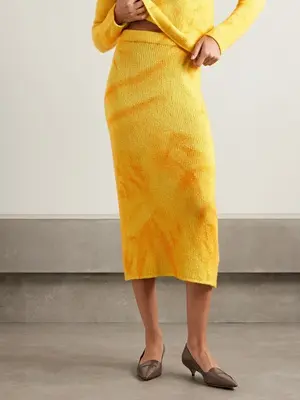 Gabriela Hearst Dorcas Tie-dyed Cashmere Midi Skirt