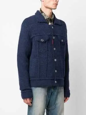Dsquared2 Ribbed Knit Buttoned Jacket