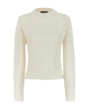 Fabiana Filippi Perforated Mesh Knitted Jumper - White