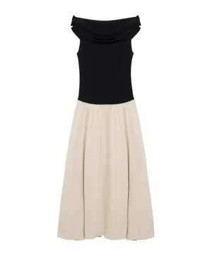 Simkhai Adaline Knit Linen Midi Dress - Black/multi