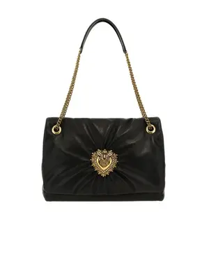 Dolce & Gabbana Embellished Heart Shoulder Bag - Black