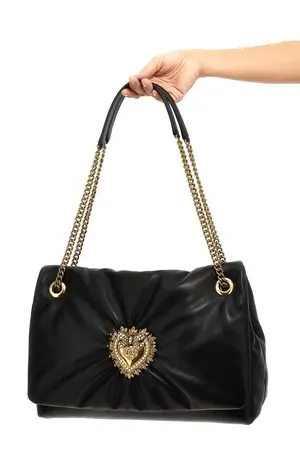 Dolce & Gabbana Embellished Heart Shoulder Bag - Black