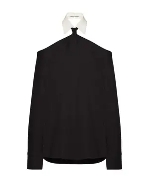 Valentino Garavani Long-sleeve Silk Blouse With Contrast Collar