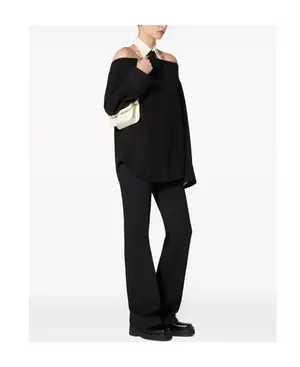 Valentino Garavani Long-sleeve Silk Blouse With Contrast Collar