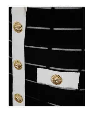 Balmain Embellished Knitted Mini Dress - Black