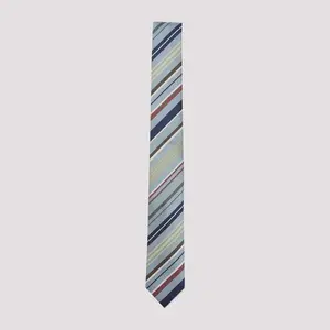 Paul Smith Striped Pointed-tip Tie - Blue