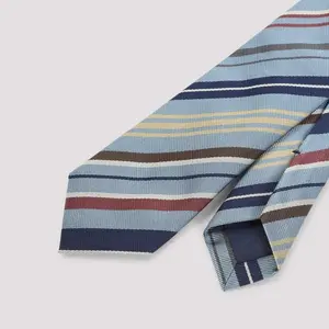 Paul Smith Striped Pointed-tip Tie - Blue