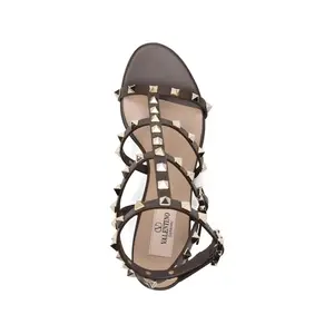 Valentino Garavani Rockstud Ankle Strap Sandals - Brown