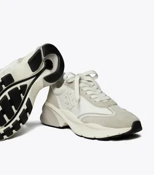 Tory Burch Good Luck" Lace-up Trainers - White/fossil