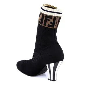 Fendi Knitted Ankle Boots With Vintage Logo Detailing