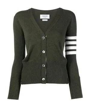 Thom Browne Four-bar V-neck Cardigan - Black