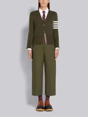 Thom Browne Four-bar V-neck Cardigan - Black