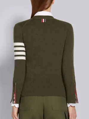 Thom Browne Four-bar V-neck Cardigan - Black