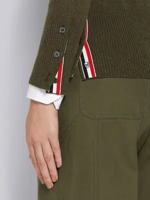 Thom Browne Four-bar V-neck Cardigan - Black