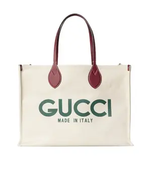 Gucci Logo Printed Tote Bag