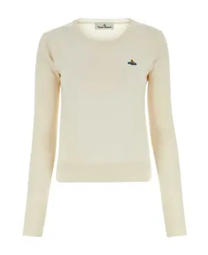 VIVIENNE WESTWOOD Orb Embroidered Long-sleeved Jumper - Nude