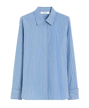 Max Mara Striped Cotton Shirt - Blue