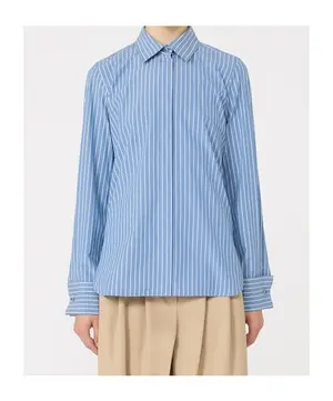 Max Mara Striped Cotton Shirt - Blue