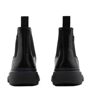 Burberry Round Toe Chelsea Boots - Black