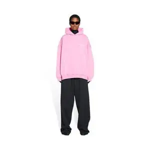 Balenciaga Large Fit Logo-print Cotton Hoodie