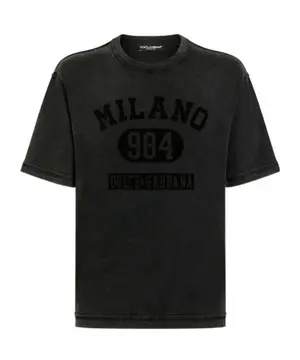 Dolce & Gabbana Dolce Gabbana Logo Printed Crewneck T-shirt - Black