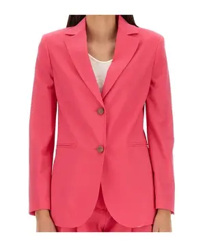 ALYSI Single-breasted Buttoned Blazer - Red