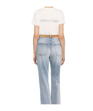 Saint Laurent Reverse Logo Crewneck T-shirt - No