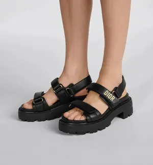 Dior Act Platform Heeled Sandals With Metal Logo