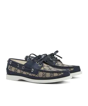 Gucci Gg Supreme Canvas Boat Shoes