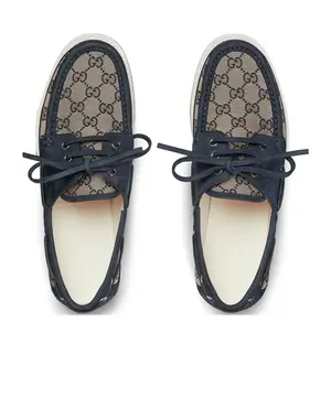 Gucci Gg Supreme Canvas Boat Shoes
