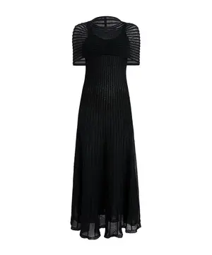 Khaite Thora Striped Dress - Black