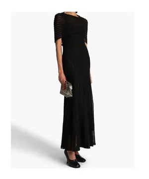 Khaite Thora Striped Dress - Black