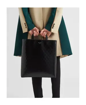 Prada Embossed Geometric Pattern Tote