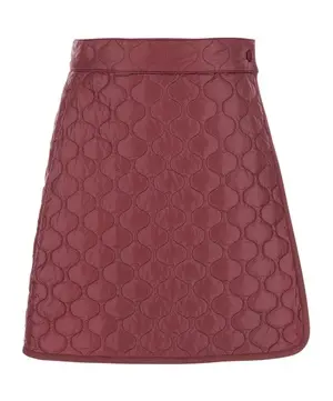 Moncler High Waisted Quilted Mini Skirt - Gray