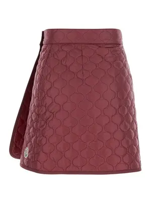 Moncler High Waisted Quilted Mini Skirt - Gray