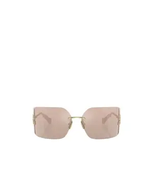 Miu Miu Logo Rimless Sunglasses - Nude