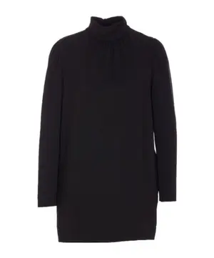 Max Mara Embassy High Neck Long-sleeved Dress - Black