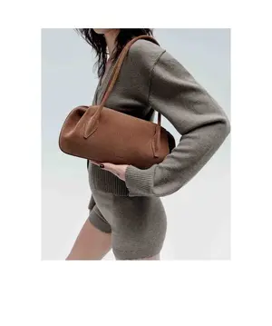 Yuzefi Magnetic Buckle Shoulder Bag - Camel