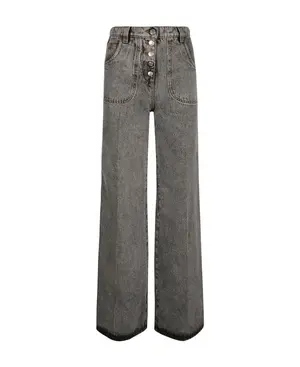 Etro Wide-legged Multi-buttoned Jeans