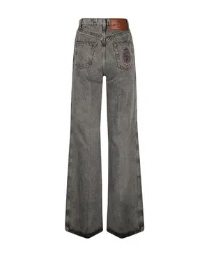 Etro Wide-legged Multi-buttoned Jeans