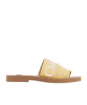 Chloé Woody Open Toe Slip-on Slides - Brown