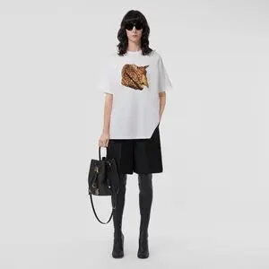 Burberry Deer Print Cotton T-shirt
